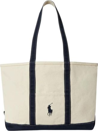 Polo Ralph Lauren Homme, Sacs, Beige, Taille: ONE Size Big Pony Canvas Tote