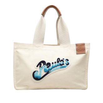 Loewe Sac cabas Pre-owned en toile avec logo perl&eacute; - Femme - Pre-owned - Blanc - Taille: ONE Size