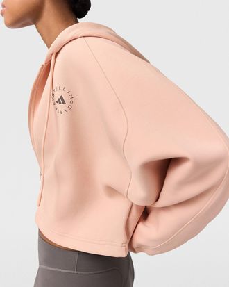 Stella McCartney Logo Cropped Hoodie, Woman, Beige, Size: XS