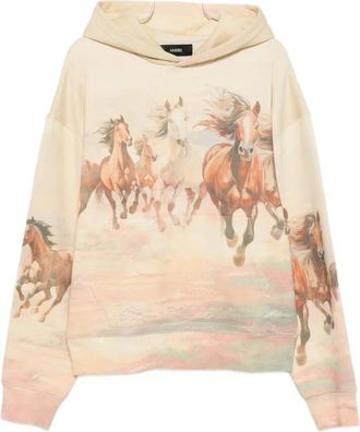 Amiri Homme, Sweatshirts et sweats &agrave; capuche, Brun, Taille: XL Horses Oversized Sweat &agrave; capuche