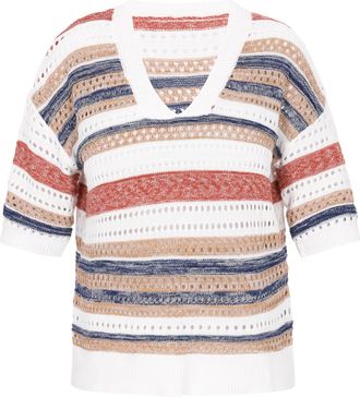 Usha Pullover Frauen wei&szlig; mehrfarbig