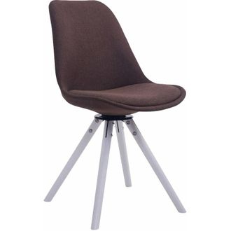 Clp Besucherstuhl Troyes Drehbar Stoff Rund braun weiß