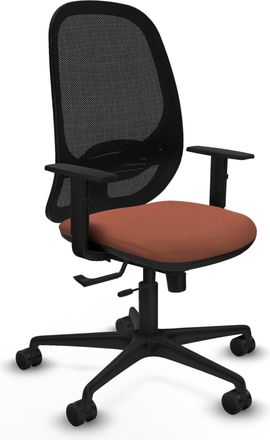 Piqueras y Crespo Schreibtischstuhl, zylindrisch, Braun, mit 1D-Armlehnen, h&ouml;henverstellbare Lendenwirbelst&uuml;tze, ausgestattet mit Syncro/Translack und Schneideschaum, m