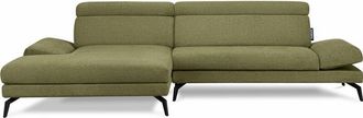 Konsimo Renar Ecksofa Modern, 4 Sitzer, bewegliche Kopfst&uuml;tze, Gr&uuml;n - Konsimo