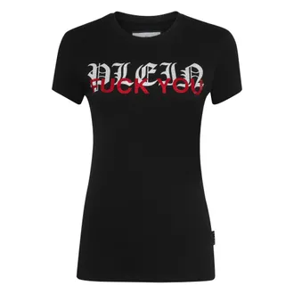Philipp Plein Femme, Tops, Noir, Taille: 46 FR T-Shirt Slim Fit
