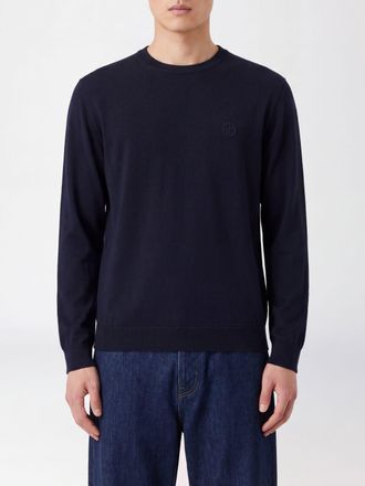 Giorgio Armani Pull &agrave; col rond en laine vierge avec monogramme brod&eacute;