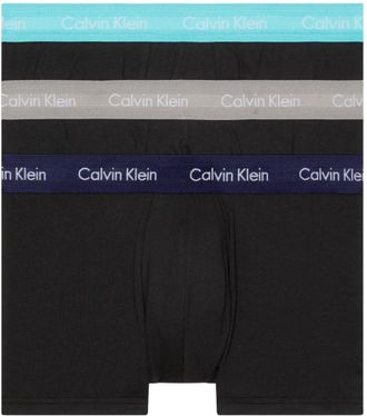 Calvin Klein Herren 3er Pack Boxershorts Low Rise Trunks Unterw&auml;sche, Schwarz (B- Cool Wtr, Gry Sand, Evn Bl Wbs), S