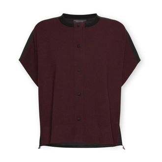 Elena Miro Zweifarbiger Boxy Cardigan - - Knitwear - Damen - Rot - S