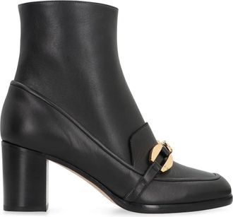 Alberta Ferretti bottines à détail de chaîne - Noir