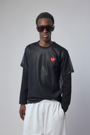 Comme Des Gar&ccedil;ons T-shirt Mesh Red Emblem
