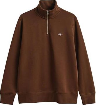 GANT Gant REG Shield Sweat-Shirt Demi-Fermeture &eacute;clair, Marron Acajou, XL