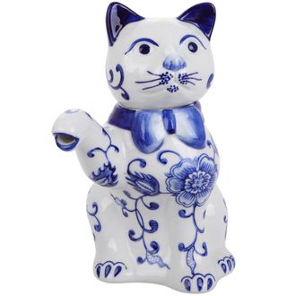 Aboofan Keramik Teekanne Im Chinesischen Stil Mit Katzendesign Für Kalte Getränke Und Saft Handgefertigte Porzellan Teekanne Mit Funktionalem Ausguss Und Grif