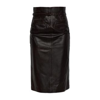 Ami Lederrock mit Schlitz - - Skirts - Damen - Braun - S