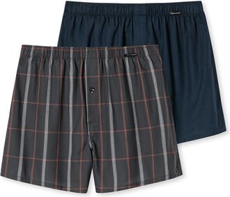 Schiesser Herren 2 Pack Boxershorts Baumwolle Web Multipack - Webboxer, Sortiert 11_180202, 4/ S