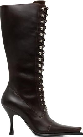 Jeffrey Campbell Lani lace-up heeled boots - Braun