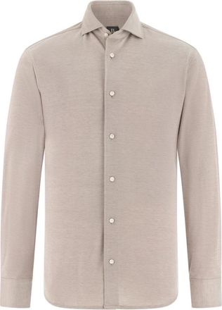 Boggi Milano Homme, Chemises, Beige, Taille: 3XL Polo &agrave; Col Ouvert en Piqu&eacute; Coupe Classique