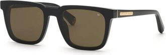 Philipp Plein Homme, Accessoires, Noir, Taille: 55 MM Spp212 0700 Lunettes de soleil