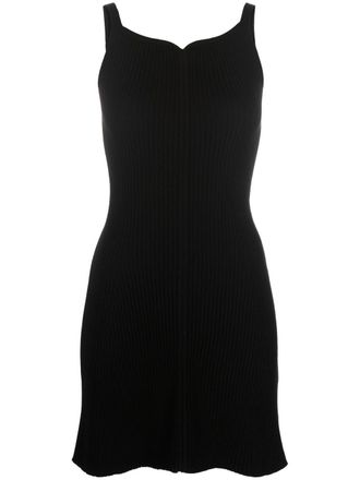 Courrèges robe courte ajustée à encolure coeur - Noir