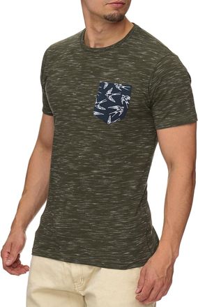 Indicode Herren Blaine T-Shirt mit Rundhals-Ausschnitt | Herrenshirt Sommershirt Grün, XXL