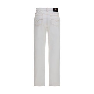 Versace Womens White Cotton High-Waisted Jean Clothing