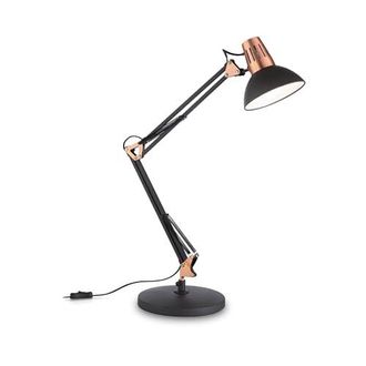 Ideal Lux WALLY TL1 E27 schwarz Tischleuchte Tisch-Lampen, Schwarz, Metall, B&uuml;ro, IP20, E27 1 Leuchtmittel (S))