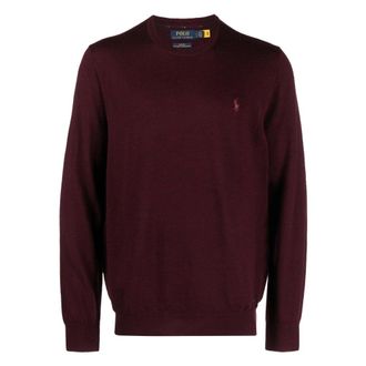 Polo Ralph Lauren Roter Wollpullover mit langen &Auml;rmeln - - Knitwear - Herren - Rot - XL