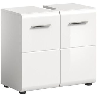 M&S Collection Ice Waschbeckenunterschrank 2 T&uuml;ren Wei&szlig; hochglanz, wei&szlig;