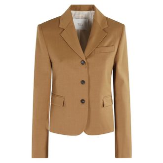 Tela Karamell Blazer mit Revers und Taschen - - Jackets - Damen - Braun - S