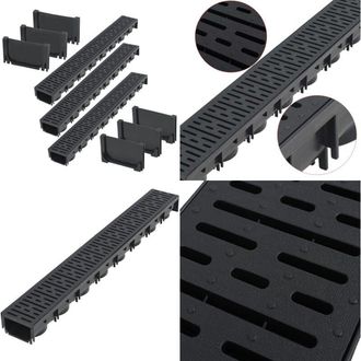 vidaXL Ablaufrinnen Kunststoff 3 m - Entw&auml;sserungskanal - Entw&auml;sserungskan&auml;le - Home & Living