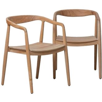 Made In Meubles Made In Meubles - Chaise en bois de teck brut June (lot de 2)