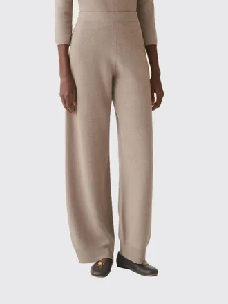 Fabiana Filippi High-Waist Strickhose mit weitem Bein aus Wolle und Seide