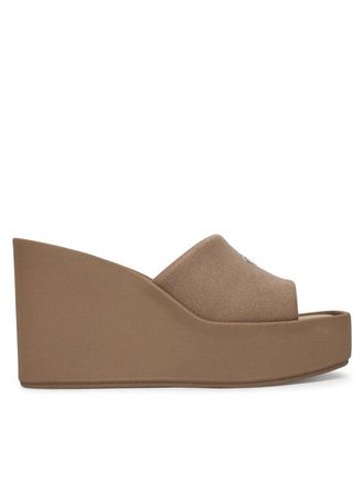 Calvin Klein Pantoletten Wedge 70 Sndl Canv Mg HW0HW03134 Beige