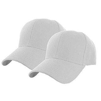 Generic Chapeau couleur &eacute;t&eacute; plein air 2 hommes sport &eacute;t&eacute; solide casquette d&eacute;contract&eacute;e casquettes neuroscience chapeau, blanc, Taille unique