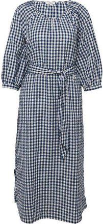 s.Oliver Midikleid Kleid Seersucker-Kleid mit Raffung und G&uuml;rtel