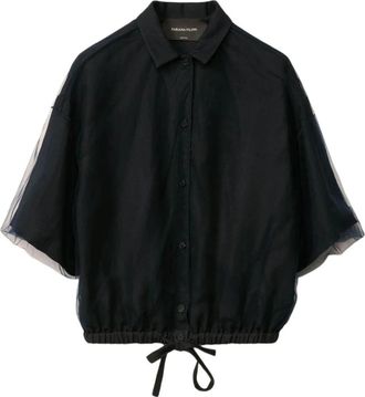 Fabiana Filippi Mitternachtsblaue Leinen-Viskose-Hemdjacke - - Blouses & Shirts - Damen - Blau - L
