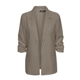 Soaked In Luxury Eleganter Blazer mit &frac34; &Auml;rmeln - - Jackets - Damen - Beige - S