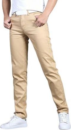 Generic Pantalon de surv&ecirc;tement pour homme - Coupe ajust&eacute;e - Couleur unie - Taille moyenne - Jambe droite - Tendance - Respirant - Pantalon dext&eacute;rieur - Panta
