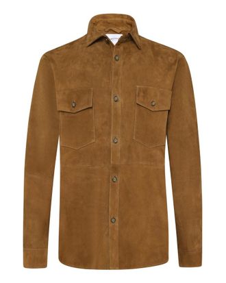 Tom Rusborg Wildlederjacke im Overshirt-Style in