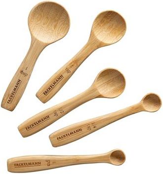 Fackelmann Fackelmann Messl&ouml;ffel-Set - 5-teilig aus 100% FSC-zertifiziertem Holz, 5-teilig, f&uuml;r pr&auml;zises Dosieren von Gew&uuml;rzen und Trockenzutaten, Reinigung per 