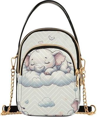 Mnsruu Sac à bandoulière pour femme, motif éléphants, animaux de la forêt, sac à main, petit sac à bandoulière avec sangle réglable