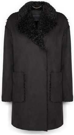 Elena Miro Femme, Manteaux, Noir, Taille: 56 FR Manteau en tissu doux avec poches