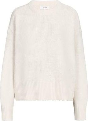 Topshop runder Kragenpullover in Mesh - Weiß
