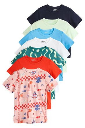 Next T-Shirt Basic T-Shirts aus 100 % Baumwolle, 7er-Pack (7-tlg)