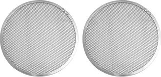 Fackelmann FM Professional 21692 Plaque pizza, Plaque four pizza, Four pizza, Plaque ronde, Grille de cuisson, Pizza, Aluminium, Argenté, 30 cm (Lot de 2)