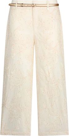 Liu Jo Femme, Pantalons, Beige, Taille: 38 FR Cropped Pantalons