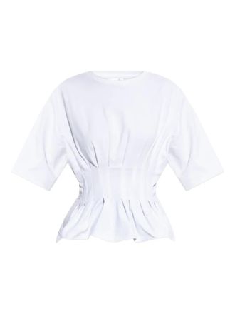 Gestuz Inez T-Shirt mit Falten - Wei&szlig;
