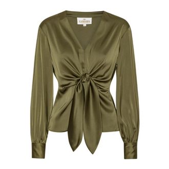 Karmamia Blair Bluse mit Knoten-Detail - - Blouses & Shirts - Damen - Gr&uuml;n - M