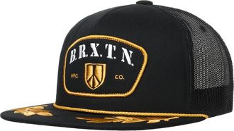 Brixton Peace Shield MP Trucker Cap Basecap Baseballcap Flat Brim Damen/Herren - Snapback, mit Schirm, Schirm Sommer Fr&uuml;hling-Sommer - One Size schwarz