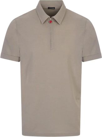 Kiton Homme, Tops, Beige, Taille: XL Polo Zipp&eacute; en Coton