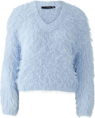 Oui Damen Pullover boxy geschnitten Uni